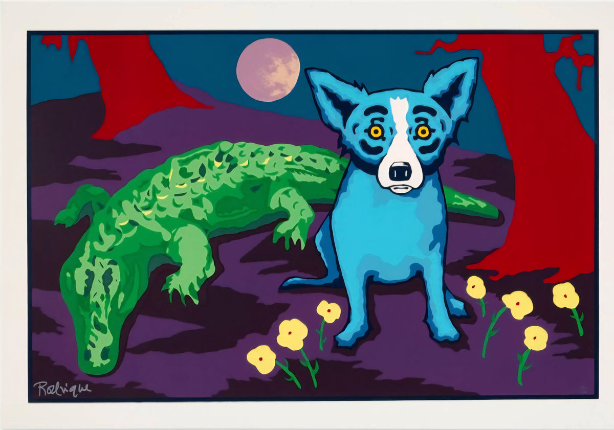 "Me and My Best Friend" Blue Dog Original Silkscreen Print by George R ...