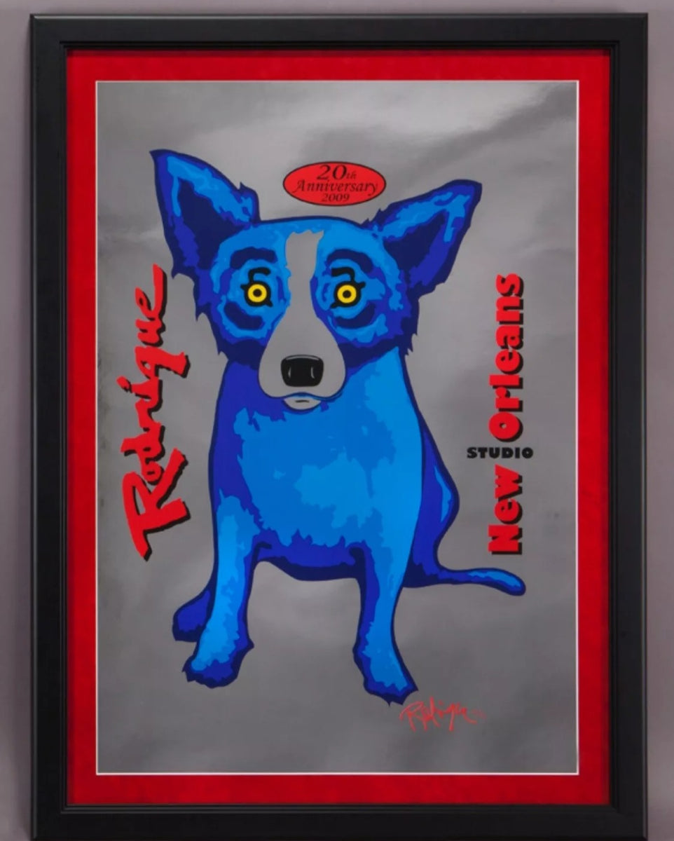 "Rodrigue Studio 20th Anniversary" Blue Dog Print by George Rodrigue ...