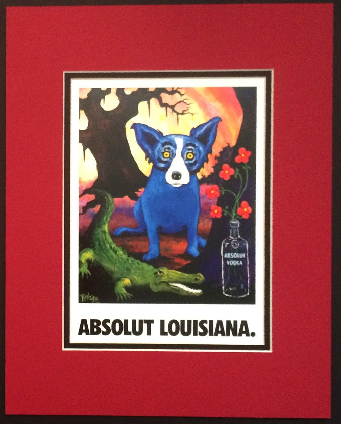 Blue Dog Absolut Louisiana, Matted - Red – Geaux Art